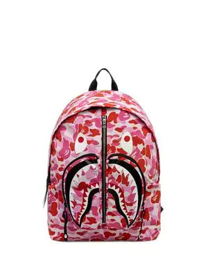 A BATHING APE Abc Camo Shark Camouflage Backpack - Pink
