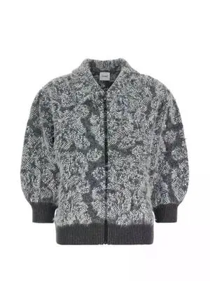 NUDE Jacquard-knit Zip-up Cardigan - Grey