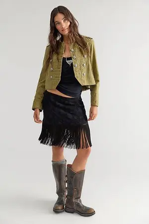 NIGEL PRESTON Micro Mini Fringe Skirt