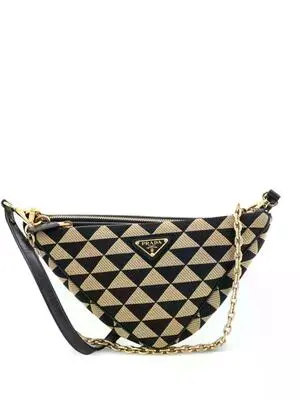 Prada Double Symbole Triangle Mini Shoulder Bag - Black