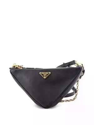 Prada Double Symbole Triangle Mini Shoulder Bag - Black