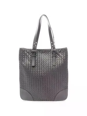 Bottega Veneta 2010s Intrecciato Leather Tote Bag - Grey