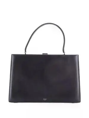 Celine Clasp Top Handle Bag Leather Medium Satchel - Grey