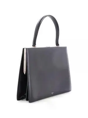 Celine Clasp Top Handle Bag Leather Medium Satchel