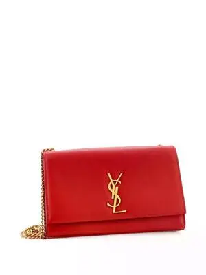 Saint Laurent Classic Monogram Grainy Leather Medium Crossbody Bag - Red