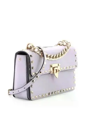 Valentino Garavani Rockstud Chain Flip Lock Flap Bag Leather Medium Shoulder Bag