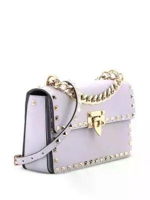 Valentino Garavani Rockstud Chain Flip Lock Flap Bag Leather Medium Shoulder Bag