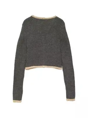 Dolce & Gabbana 2000s Metallic-trim Cropped Cardigan
