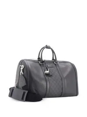Gucci Convertible Duffle Backpack Gg Coated Canvas And Leather Medium Travel Bag