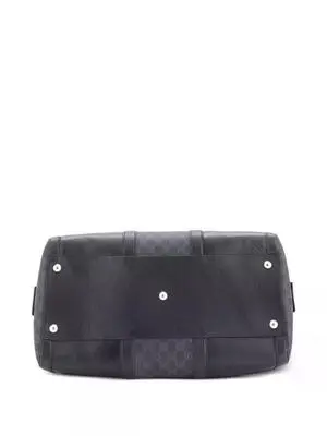 Gucci Convertible Duffle Backpack Gg Coated Canvas And Leather Medium Travel Bag