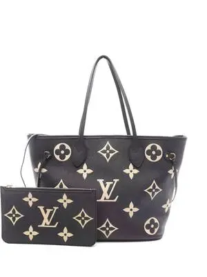 LOUIS VUITTON Louis Vuitton Monogram Empreinte Neverfull MM Tote Bag Black