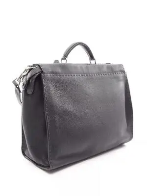 Fendi Selleria Peekaboo Leather Bag - Grey
