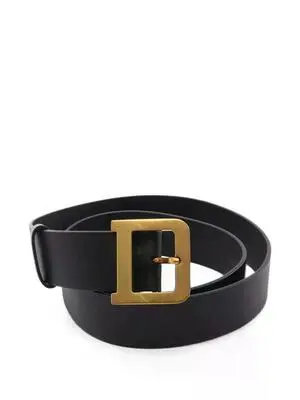 Dior 2010s D-buckle Leather Belt - Black