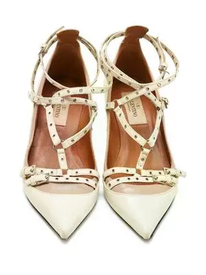 Valentino Garavani Leather Strappy Pointed Toe Pumps