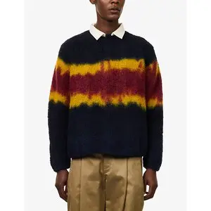 Sacai Chusen-dyed Collared Wool-blend Jumper