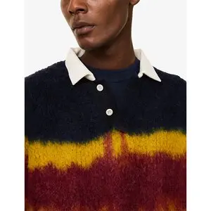 Sacai Chusen-dyed Collared Wool-blend Jumper