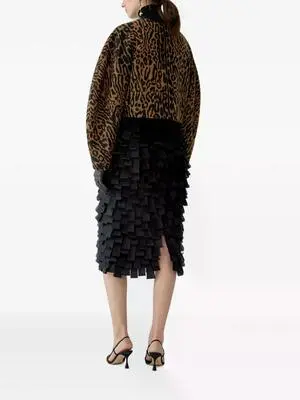 Carolina Herrera Leopard-jacquard Cocoon Jacket