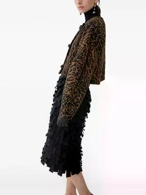 Carolina Herrera Leopard-jacquard Cocoon Jacket