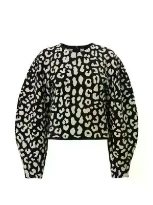 Carolina Herrera Leopard-patterned Sweater - Black