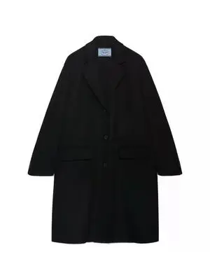 Prada Single-breasted Cashwool Coat - Black