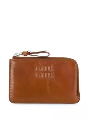 Miu Miu Logo-embossed Leather Clutch Bag