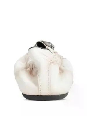 Prada Collapse Antiqued Nappa Leather Sneakers With Hooks