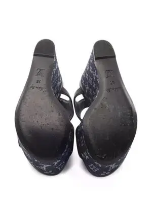 LOUIS VUITTON 2017 Monogram Wedge Sandals