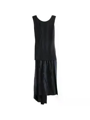 Y’s Pinstripe-pattern Asymmetric Midi Dress