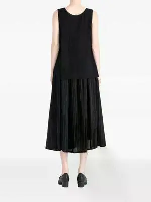 Y’s Pinstripe-pattern Asymmetric Midi Dress