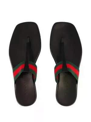 Gucci Web Stripe Thong Sandals
