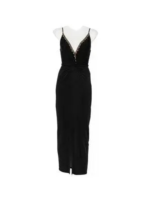 Camilla Leopard Libertine Embellished Twist-detail Midi Dress - Black