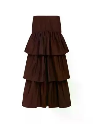 MARIE OLIVER Baylor Tiered Maxi Skirt - Brown