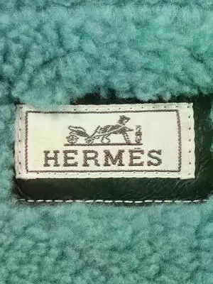 Hermès Mouton Zip-up Jacket - Black