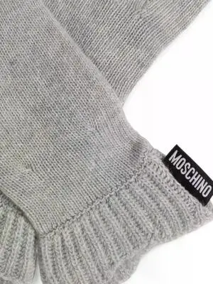 Moschino Logo-patch Ribbed-cuff Gloves