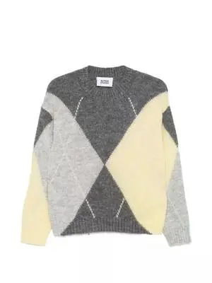 Alpha Studio Argyle Knit Sweater