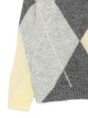 Alpha Studio Argyle Knit Sweater