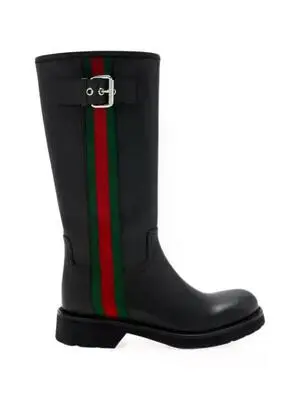 Gucci Biker Boots With Web