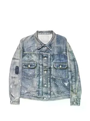 Junya Watanabe Paint-splatter Distressed Denim Jacket