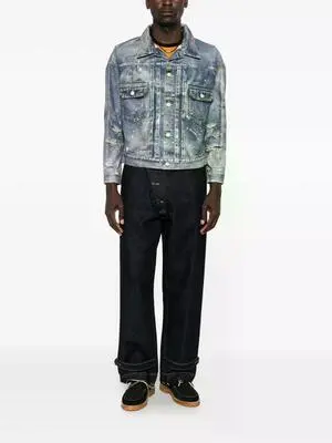 Junya Watanabe Paint-splatter Distressed Denim Jacket