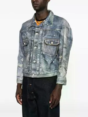 Junya Watanabe Paint-splatter Distressed Denim Jacket