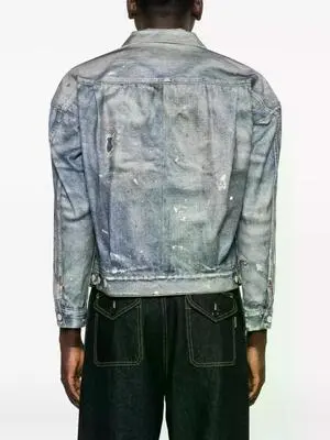 Junya Watanabe Paint-splatter Distressed Denim Jacket