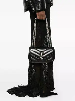 Saint Laurent Loulou Matelassé Leather Shoulder Bag - Black