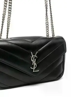 Saint Laurent Loulou Matelassé Leather Shoulder Bag - Black