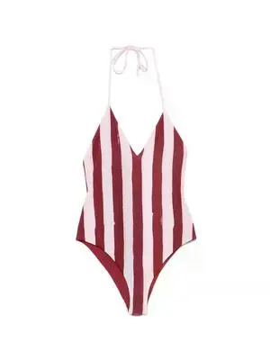 Fendi Striped Halterneck Swimsuit