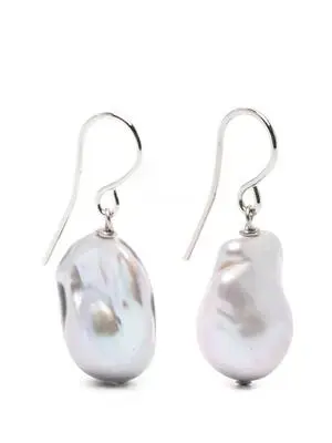 JIL SANDER Grainy Pearl Drop Earrings - Silver