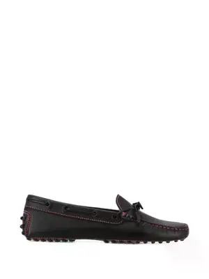 TOD'S Gommino Contrast-stitched Loafers - Black