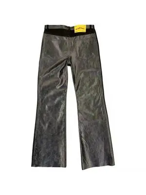 SEKRIT Chopper Cross-patch Leather Trousers