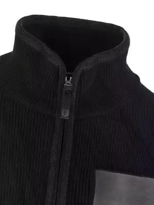 MASSIMO OSTI STUDIO Logo Patch Ribbed Knit Cardigan
