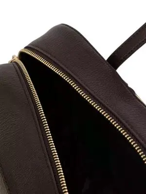 Armani Exchange Logo Plaque Pebbled Leather Handbag