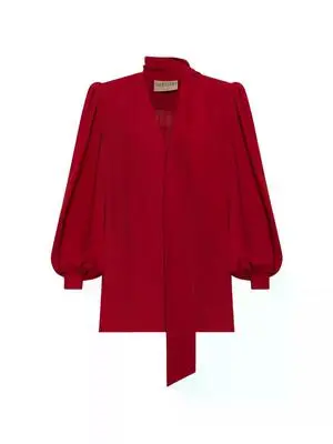 Valentino Garavani Pussy-bow Silk Shirt - Red